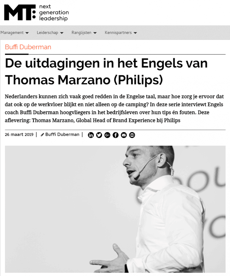 My interview for MT.nl with Thomas Marzano (Philips) - Buffi Duberman